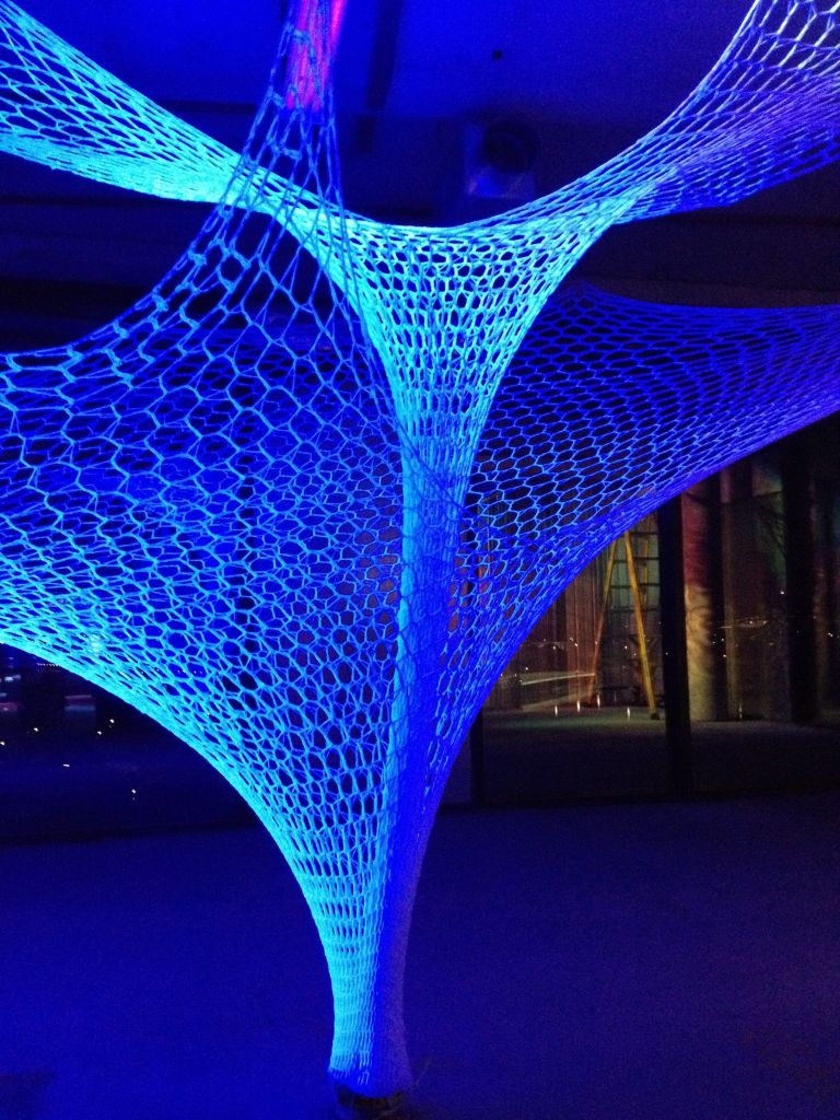 Installation of crochet nets for the “Roof Top Soiree” 2012, New Acton ...